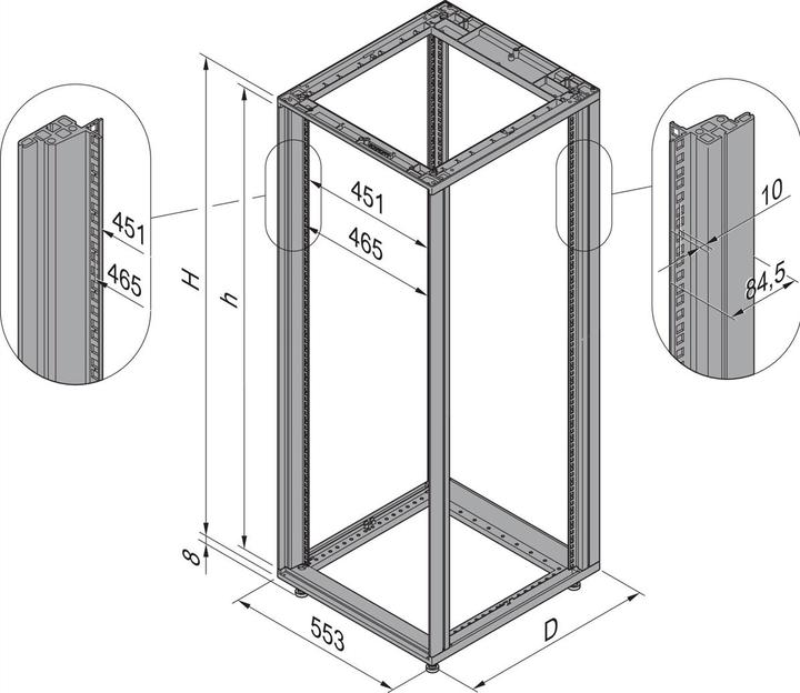 Schroff Novastar Universal-Gestell HD 12HE/553B/ 600T - Digitec