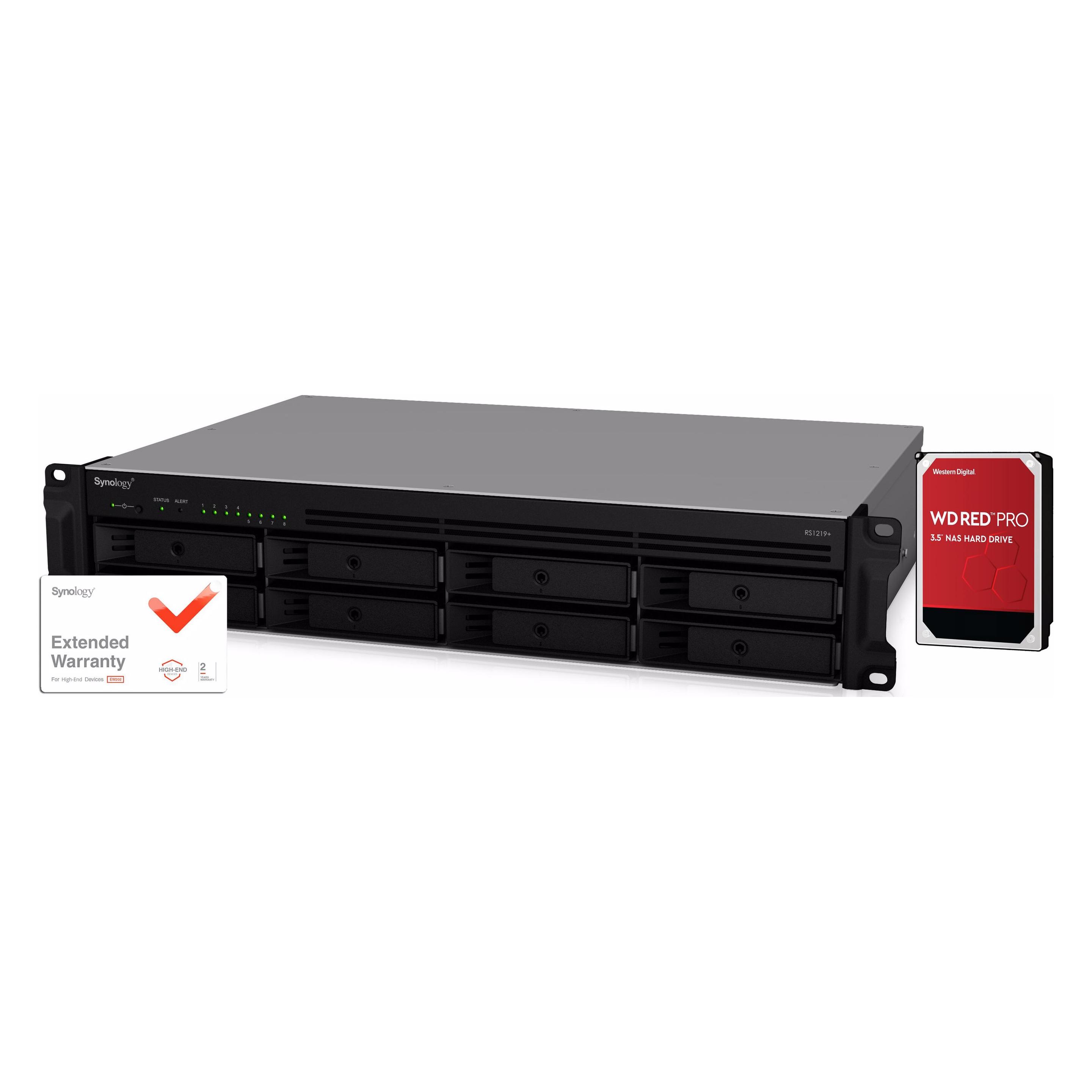 Synology NAS RackStation RS1219+ 8-bay WD Red Pro inkl. EW202, 48 TB ...