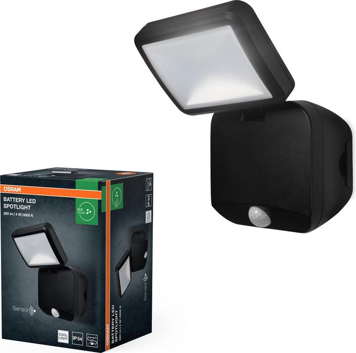 Osram Battery LED Spotlight Single 4W 4000K IP54 Black - Digitec