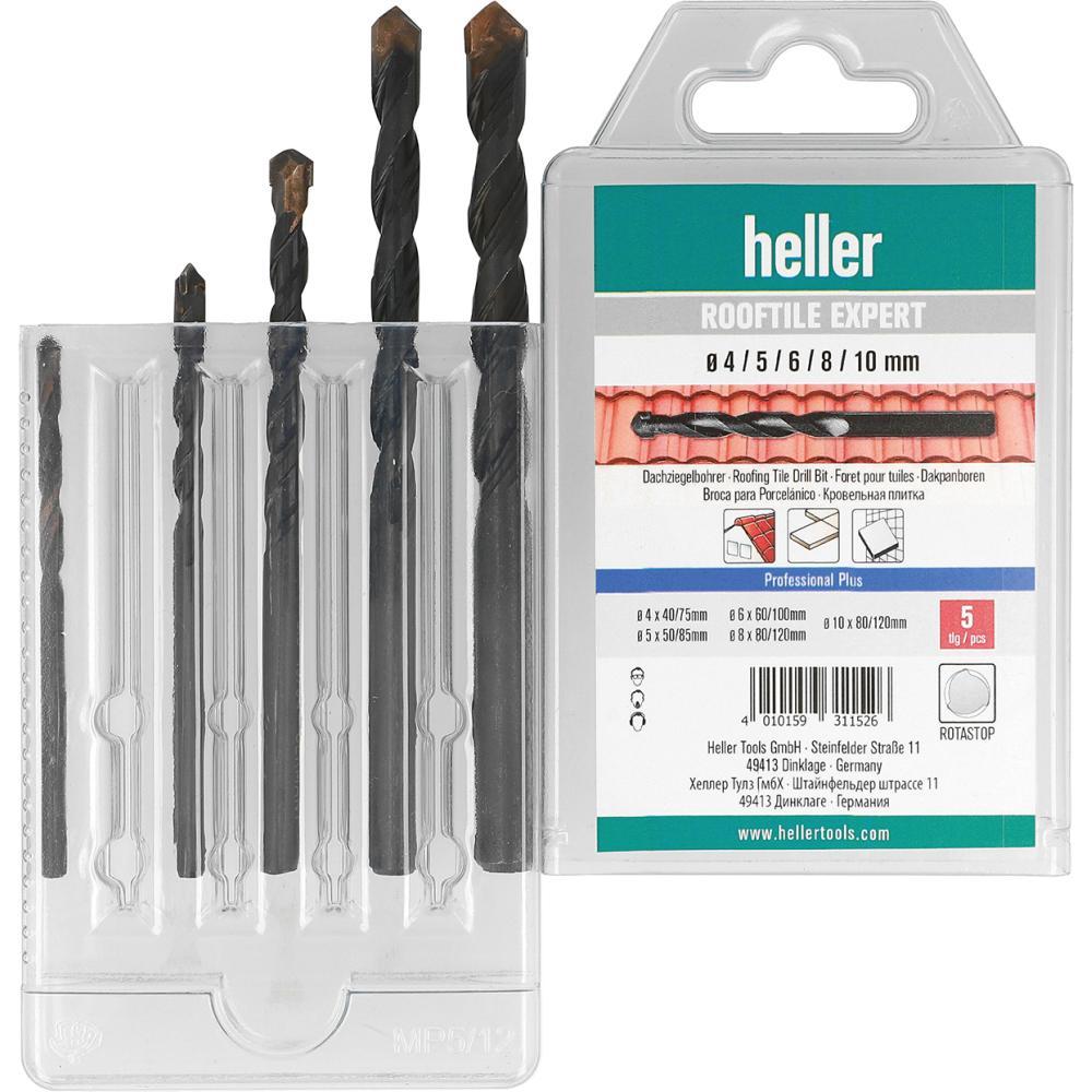 Heller ROOFTILE EXPERT 5-piece roof tile drill bit set, 4/5/6/8/10mm light-coloured - Galaxus