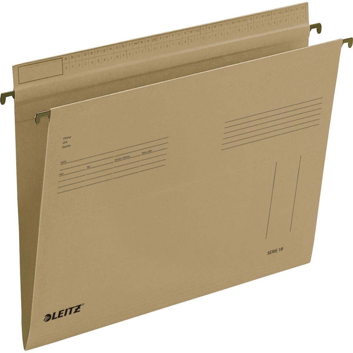 Leitz Hängemappe naturbraun Serie18 seitlich offen Reiterfalz Pack 25 ...