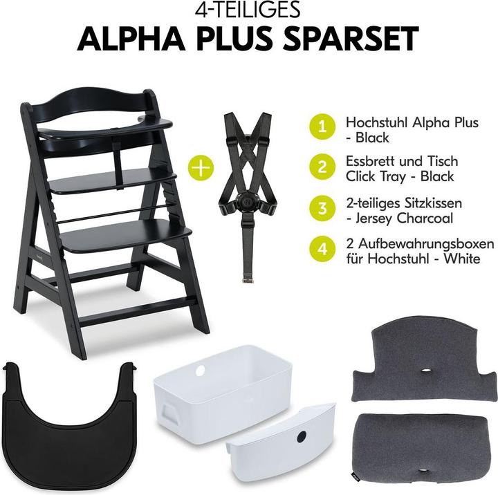 Hauck Hochstühle Hochstuhl Alpha Plus Black - im Sparset inkl. - Galaxus