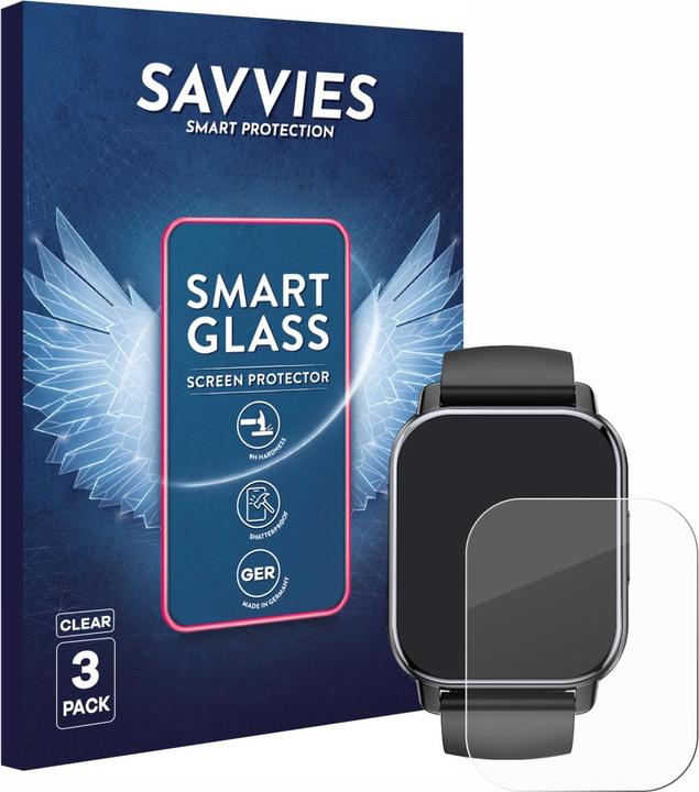 Savvies Panzer Schutzglas für Poounur T80 1.95" Schutzfolie Displayschutz Display Schutz Glas ...