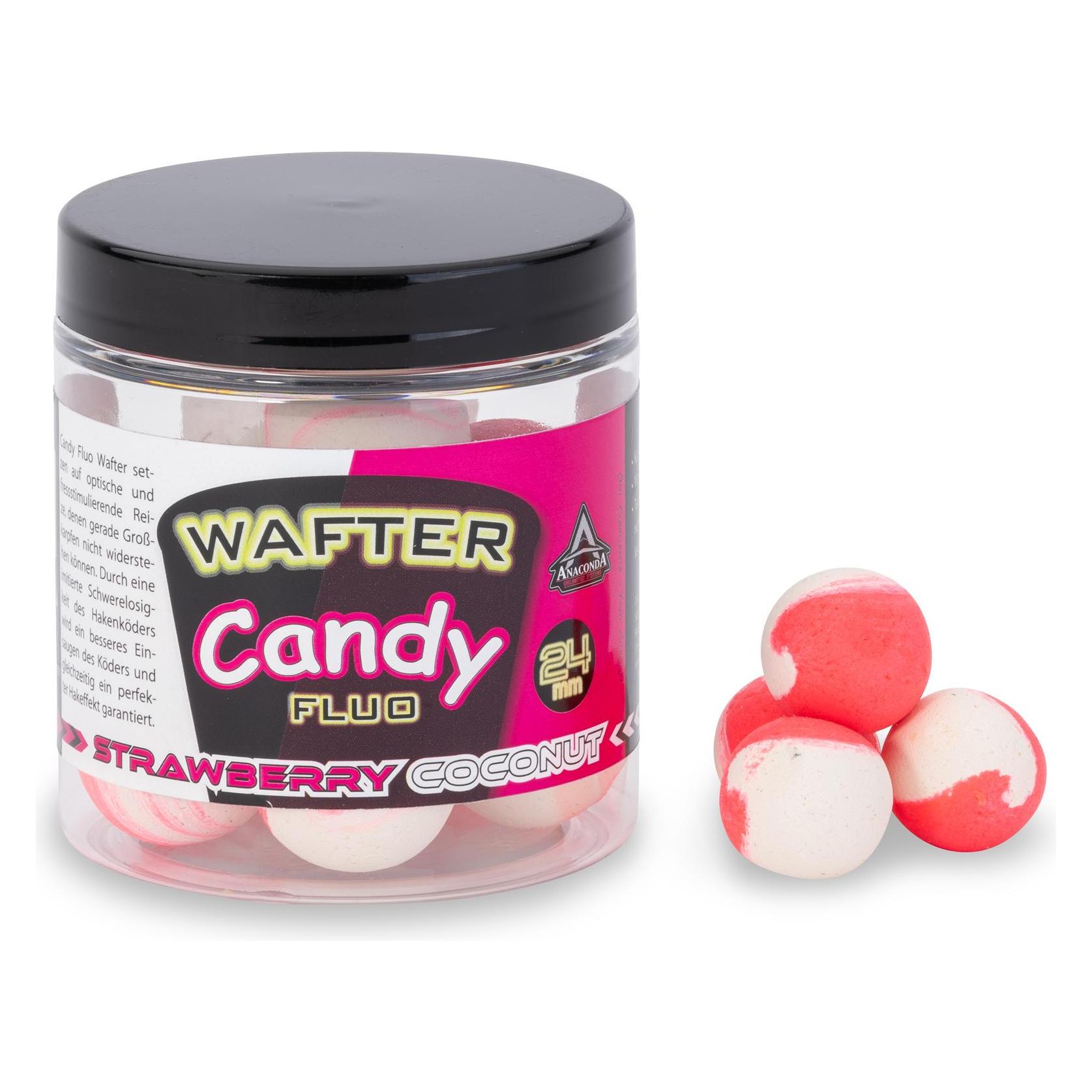 AnacondA Candy Fluo Wafter 24mm Strawberry/Coco 6 Stk.