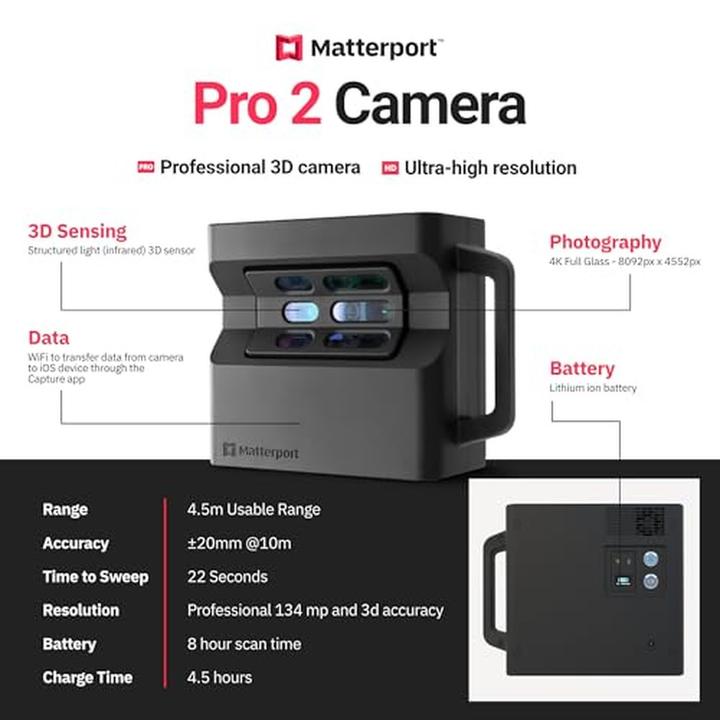 Matterport Caméra Pro2 3D + petit étui rigide + tripode Bundle - Galaxus