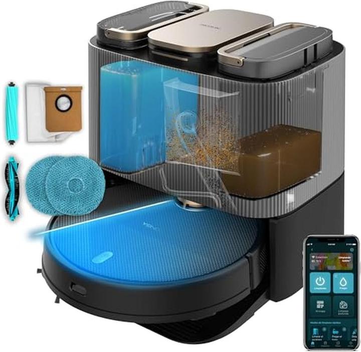 Cecotec Laser Robot Vacuum Mop with Self-Emptying Station and Rotating ...