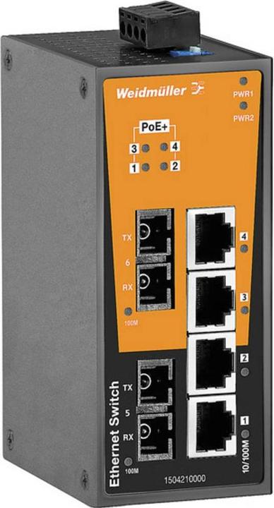 Weidmüller WEI IE-SW-BL06-4POE-2SC Netzwerk Switch unmanaged PoE Fast ...