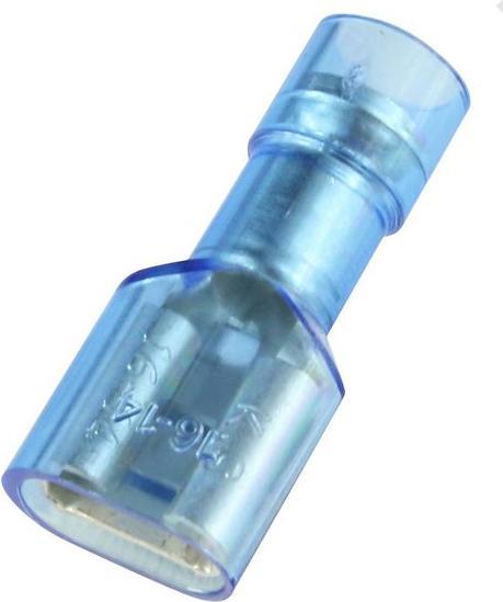 RS PRO Blue Insulated Female Spade Connector, Double Crimp, 0.8 x 6 ...