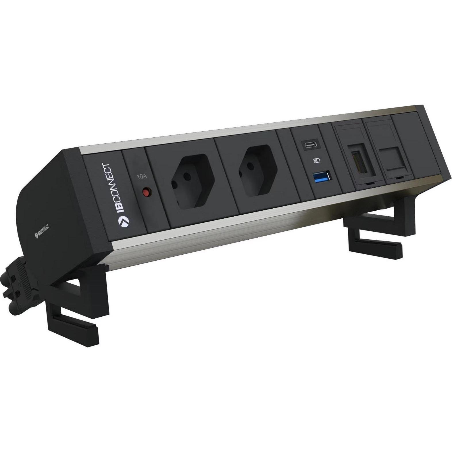 IB Connect SUPRA Steckdos. elox. 2x Typ 13 1x USB-A/C 1x RJ45 1x HDMI ...