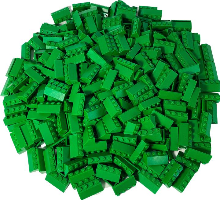 LEGO 2x4 roof bricks green / 100 pieces / Green bricks 3037 - Galaxus