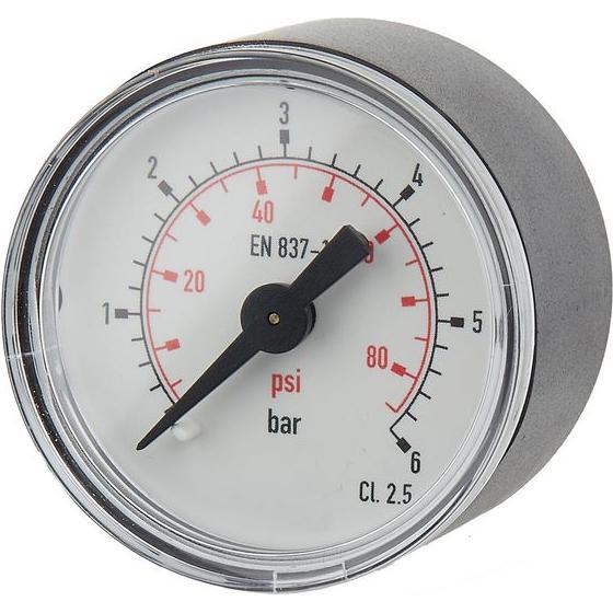 RS PRO Manometer 0bar 6bar ± 1.6%, Ø 40mm Kunststoff Gehäuse - Galaxus