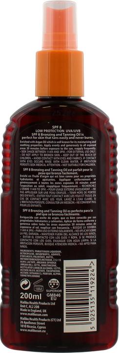 Malibu Olio di Argan SPF15 - Olio abbronzante SPF80ml