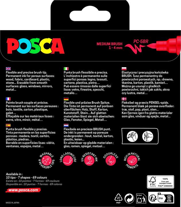 Posca - Brush PC-5BR set, 8 pcs (401676) (8 x) - acheter sur Digitec