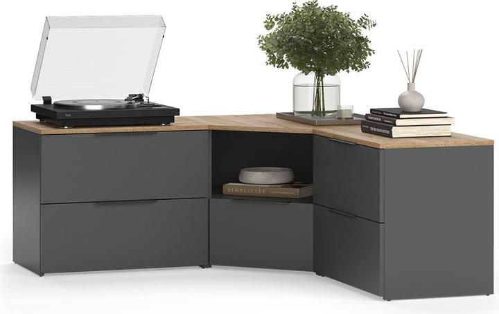 Vichy Wohnwand Wido, Anthrazit/Sonoma, 3 Teile (60 x 50 x 40 cm) - Galaxus