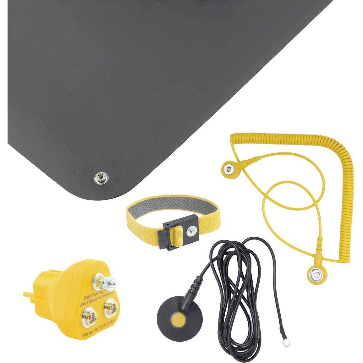 Bernstein ESD handling set 5-pcs mat black (900x610x1,5) strap 2 cables ...