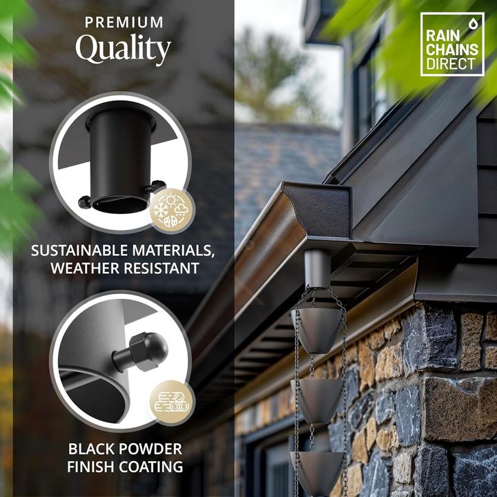 Rain Chains Direct Regenketten-Dachrinnen-Adapter aus Aluminium - Galaxus