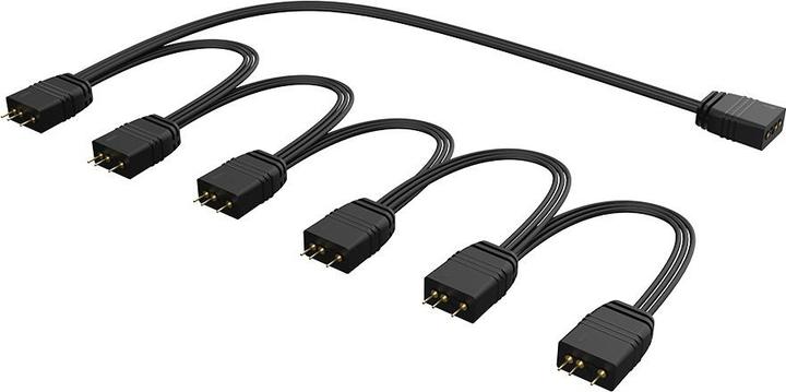 Akasa aRGB splitter cable, 1-to-6, 3-pin - black - buy at Galaxus