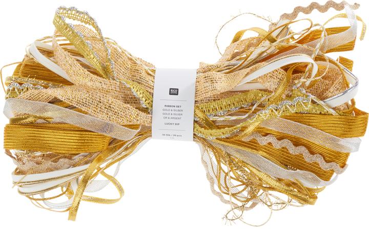Rico Design Bänder-Set "Lucky dip", Gold-Silber, 30 Stück à 1 m - Digitec
