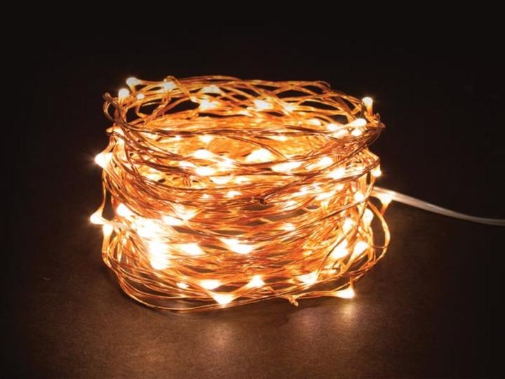 Light Creations Microlight LED - 12 m - 120 warm white lamps - copper ...