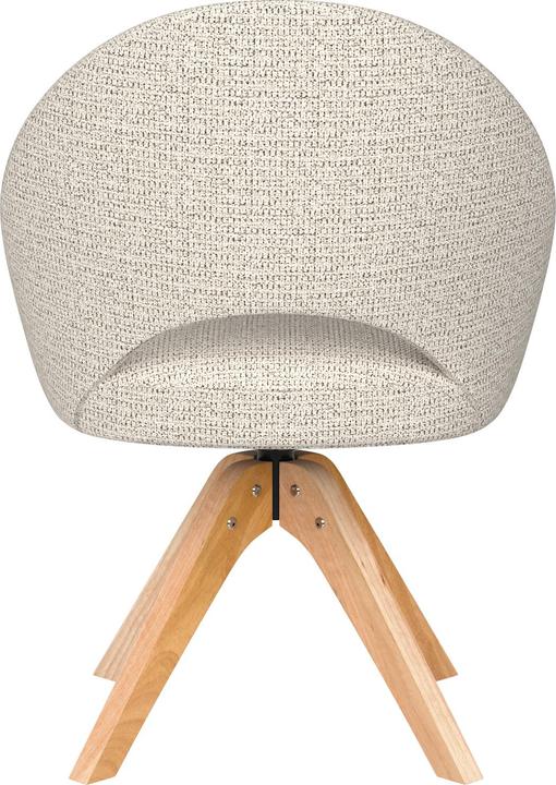 White Label Living Chair Mick Off-White Wooden Swivel
