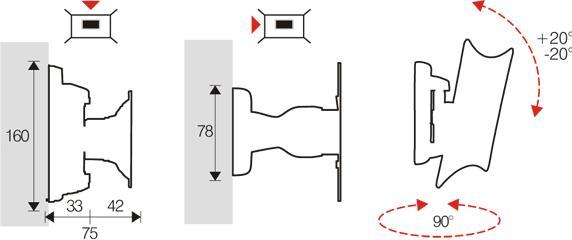 Exertis Connect ITB OM06105 - 50 x 50 mm - 200 x 200 mm - 0 - 20° - 45 ...