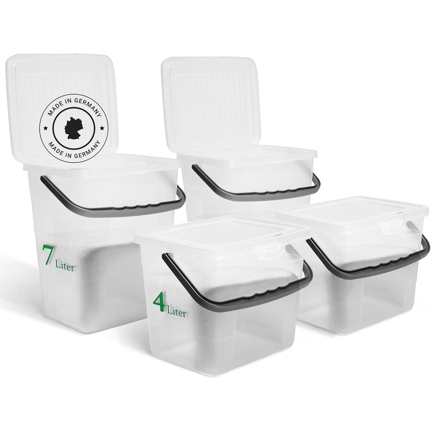 Novaliv Sparset 2X Waschmittelbox mit Deckel 4 Liter + 7 Liter I ...