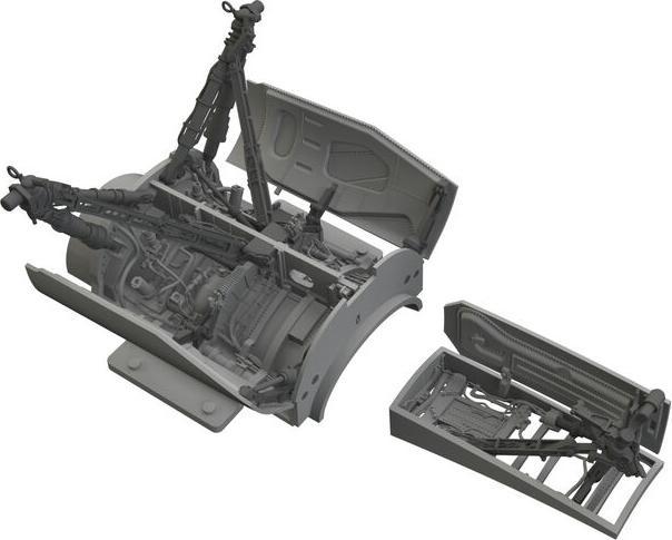 Eduard F-16C wheel bays & legs heavyweight PRINT 1/48 for Tamiya
