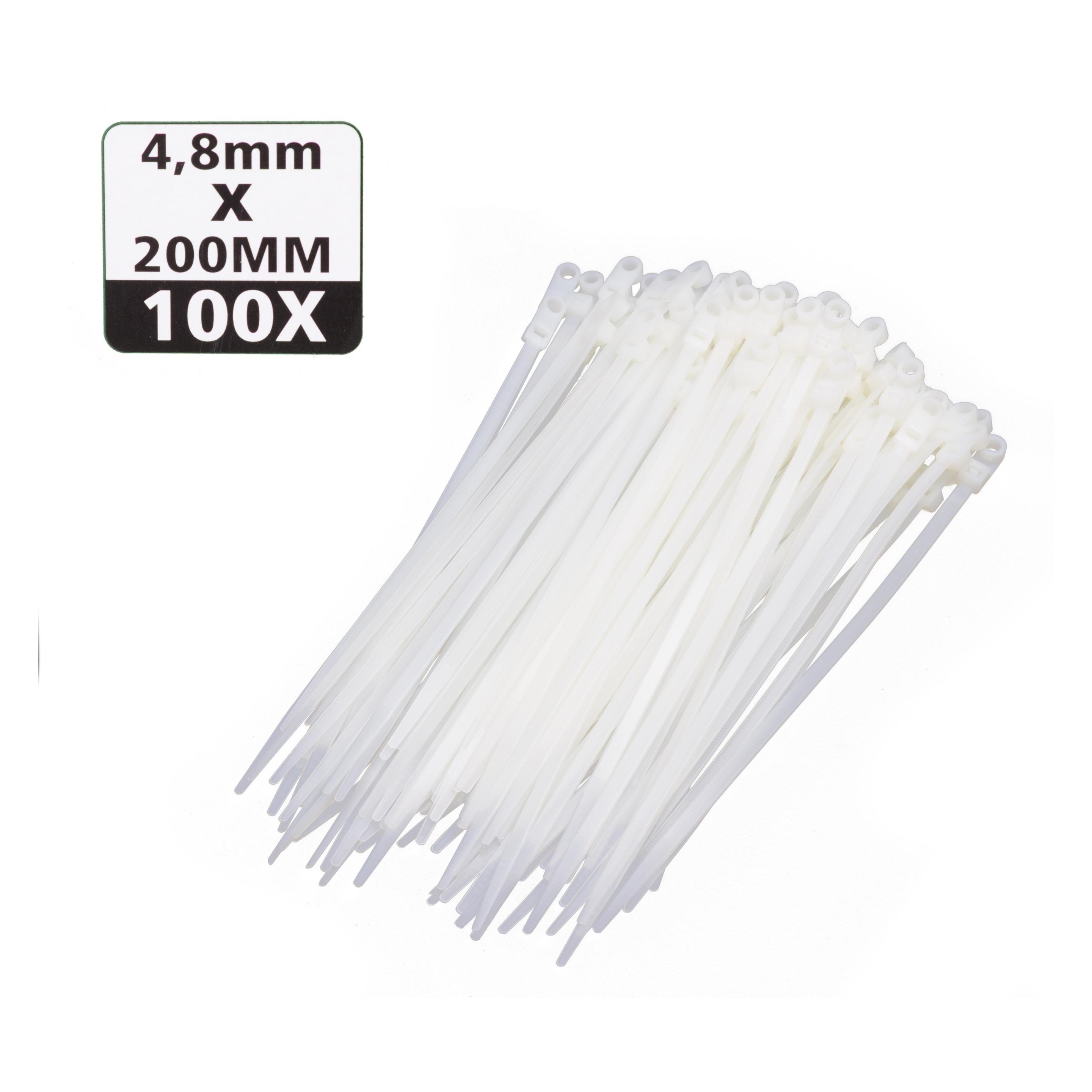 Benson Kabelbinder anschraubbar 4,8 x 200 mm 100-tlg weiss - Digitec