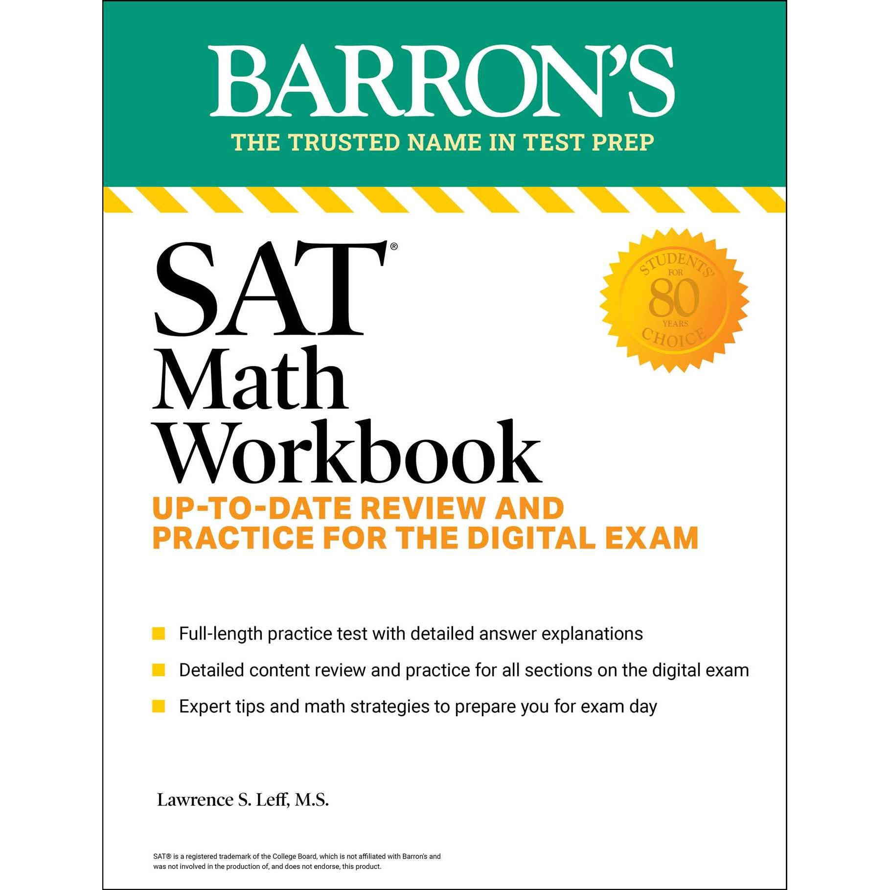 Simon & Schuster SAT Math Workbook: Up-to-Date Practice for the Digital ...
