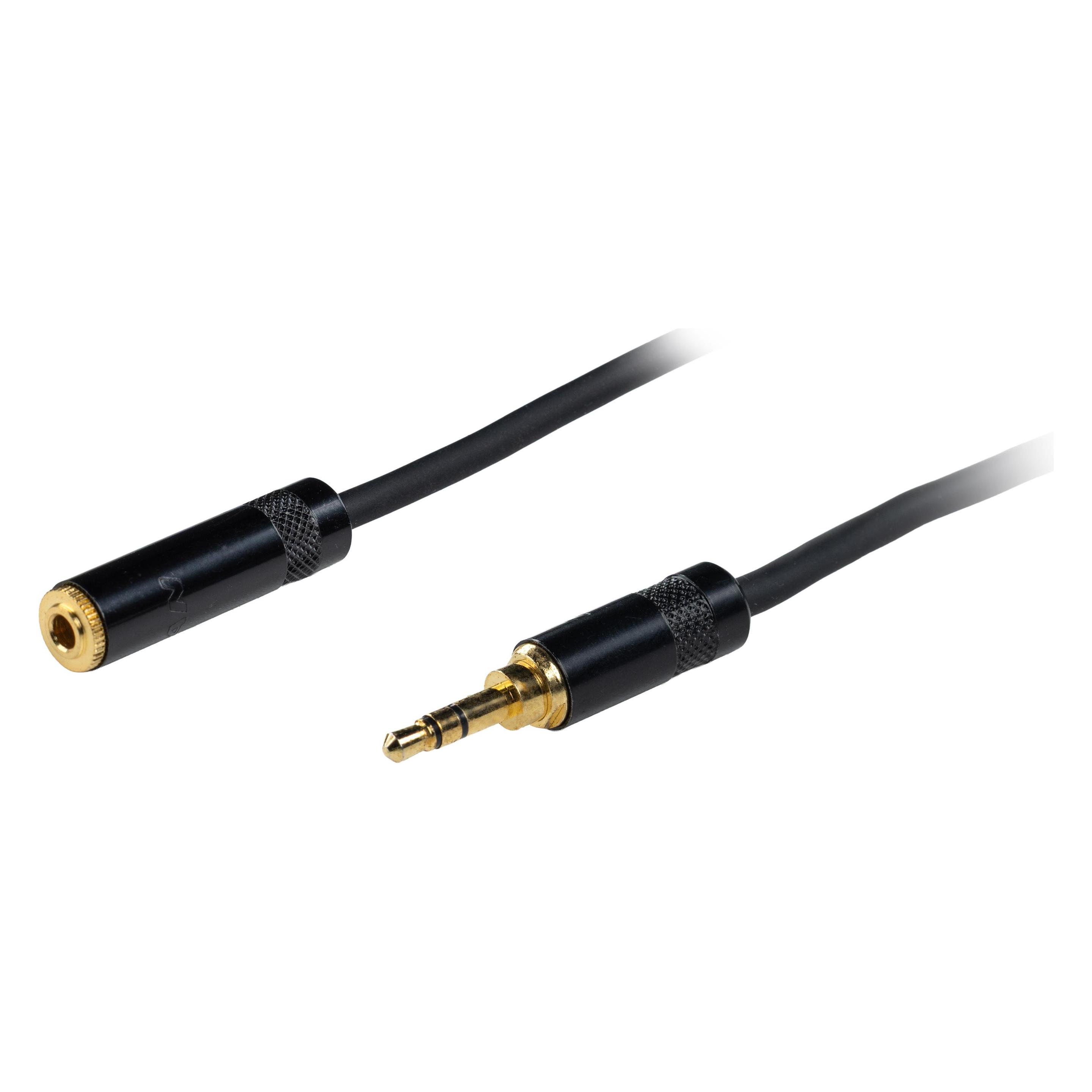 Fuj Tek 3.5 mm TRS Male to Female Extension Cable, 5 m, Black (5 m ...