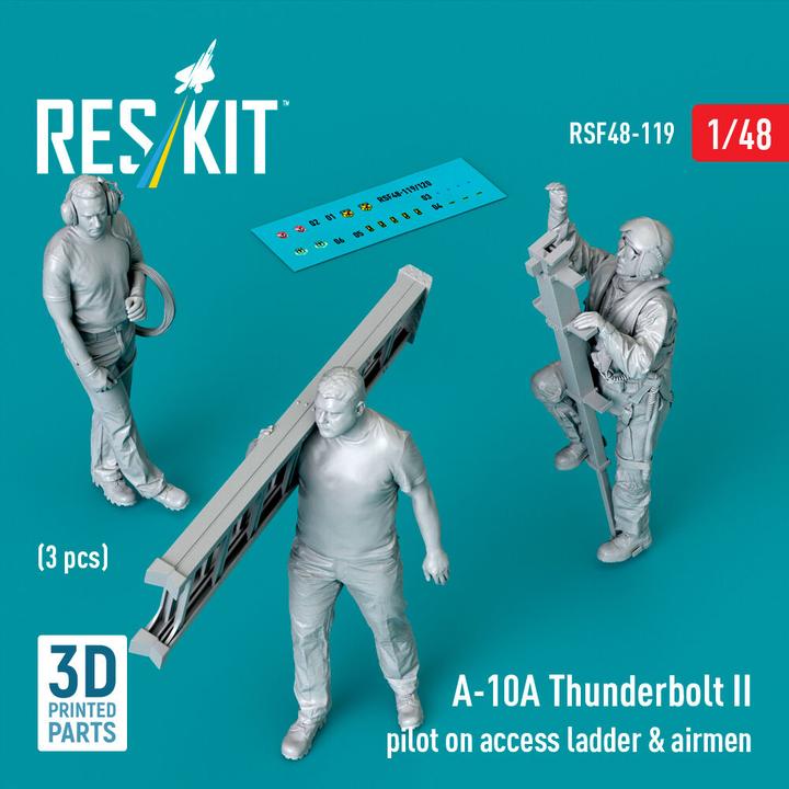 ResKit A-10A Thunderbolt II pilot on access ladder & airmen (3 pcs) (3D ...