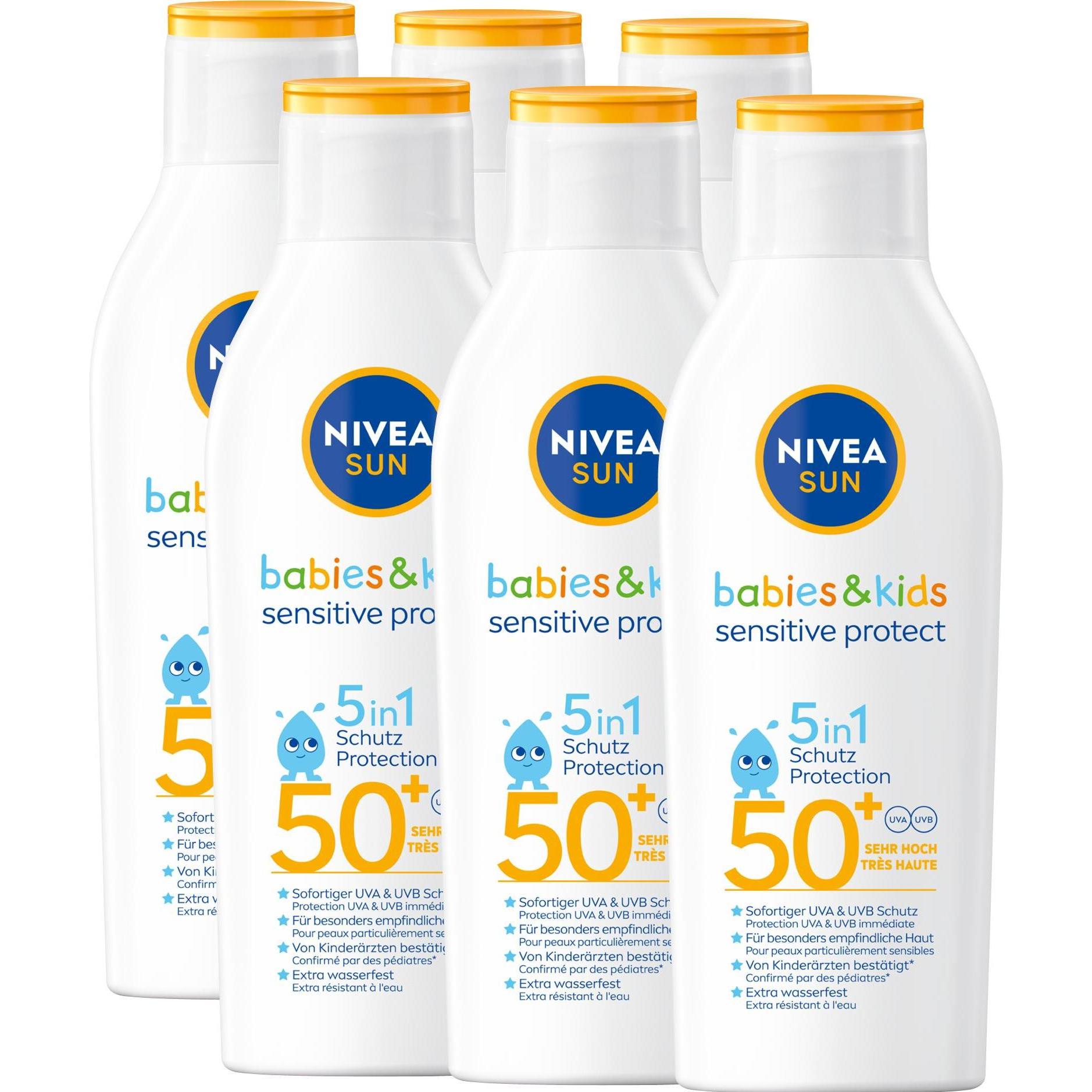 NIVEA Sun Cream Sensitive Protect SPF 50+ Multipack 6 x 200 ml - Galaxus