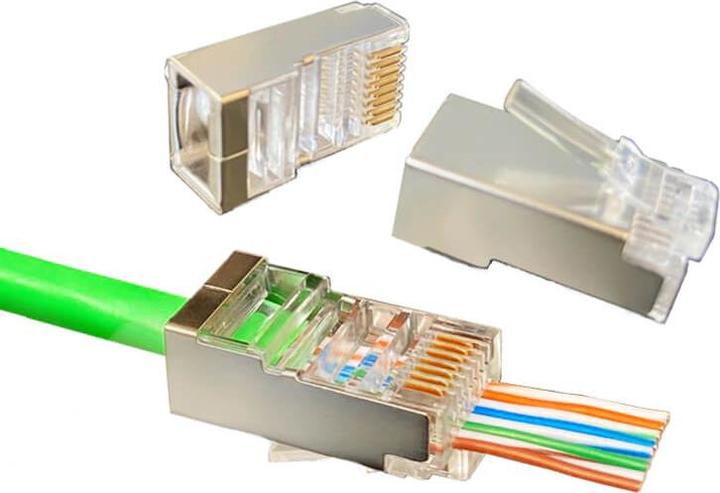 W-Star Konektor FTP RJ45EZ Cat5e 100ks pozlacený 5SLD pass through ...