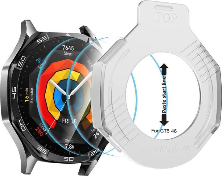 Tech-Protect Easy Set+ 2er-Pack Panzerglas für Huawei Watch GT 5 46 mm ...