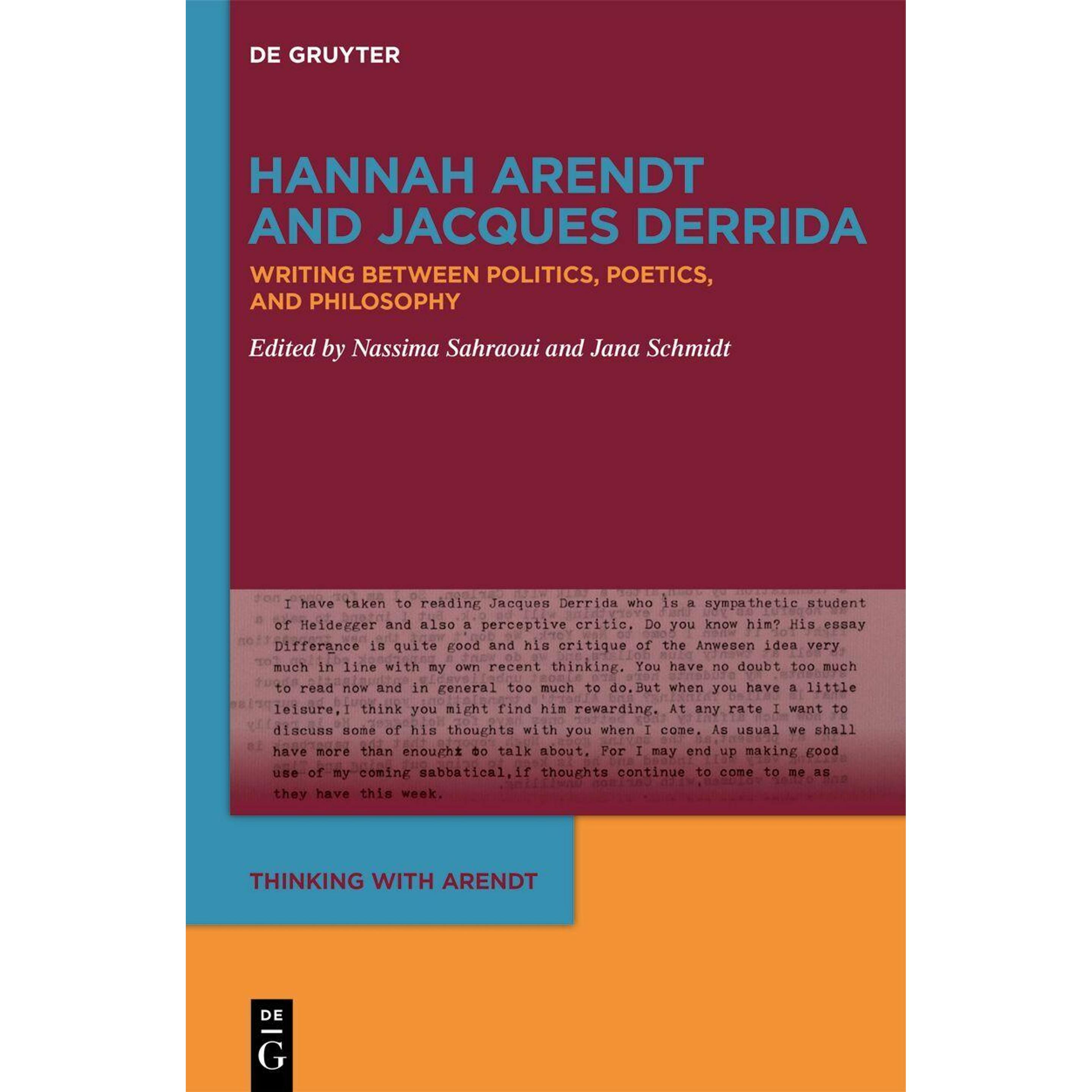 De Gruyter Hannah Arendt and Jacques Derrida - kaufen bei Galaxus