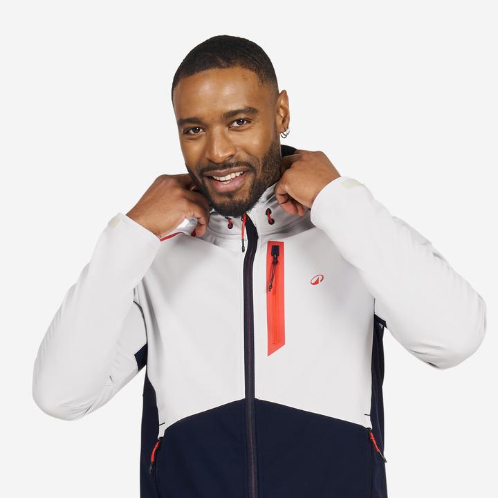 Tribord Men sailing windproof sailing jacket - Softshell 500 light grey ...