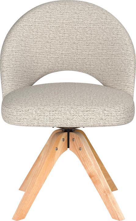 White Label Living Chair Mick Off-White Wooden Swivel