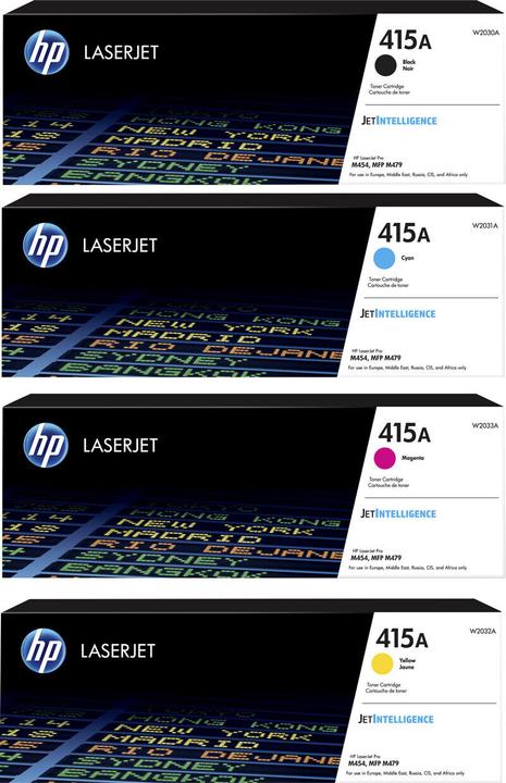 HP Original Toner 415A 4er Set LaserJet Enterprise M455 dn Pro MFP M454 ...