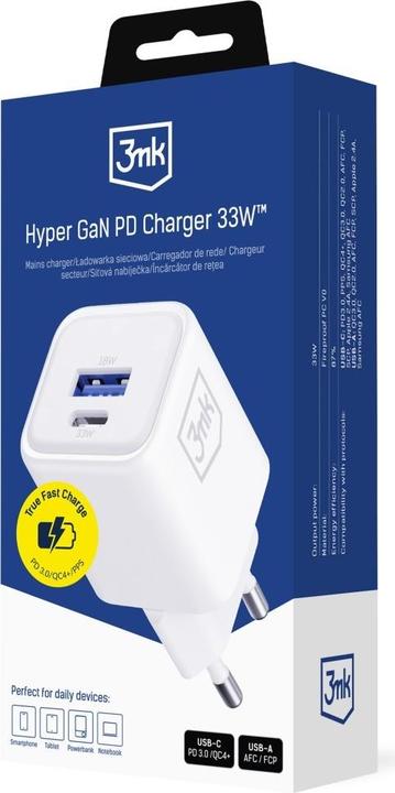 3MK Ładowarka sieciowa Hyper Charger PD 33W GaN QC4+ PPS AFC FCP SCP ...
