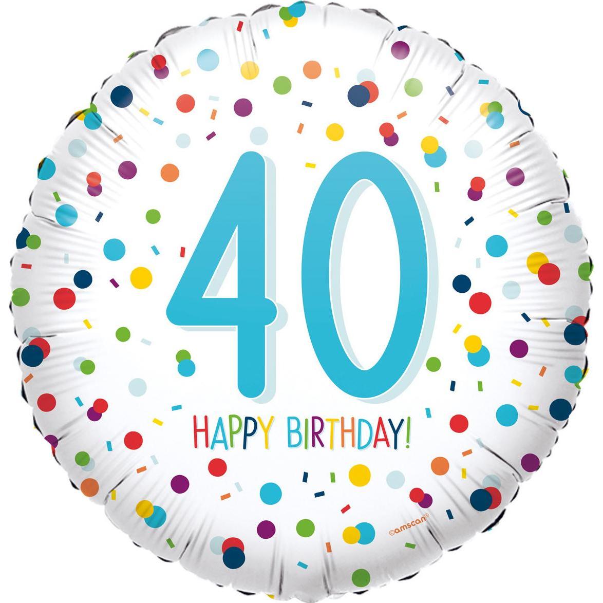 Magni Folienballon Happy Birthday 40 Konfetti rund - Galaxus