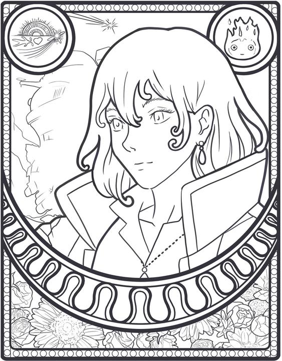 howl's moving castle coloring book