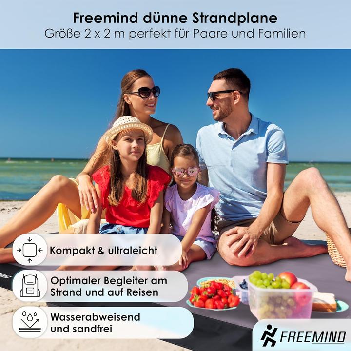 Freemind Ultraleichte Picknick- und Stranddecke, 2x2 m - Galaxus