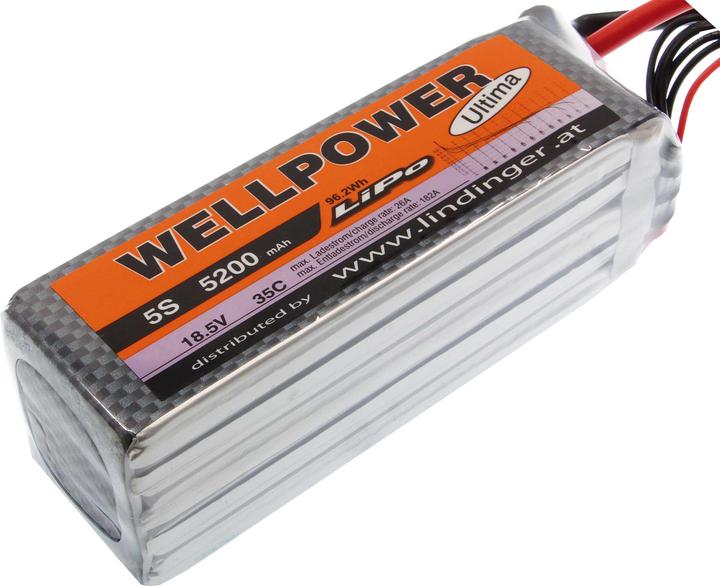 Wellpower LIPO AKKU ULTIMA 5200 MAH / 18,5 VOLT 5S 35/70C CH5/8 XT-90