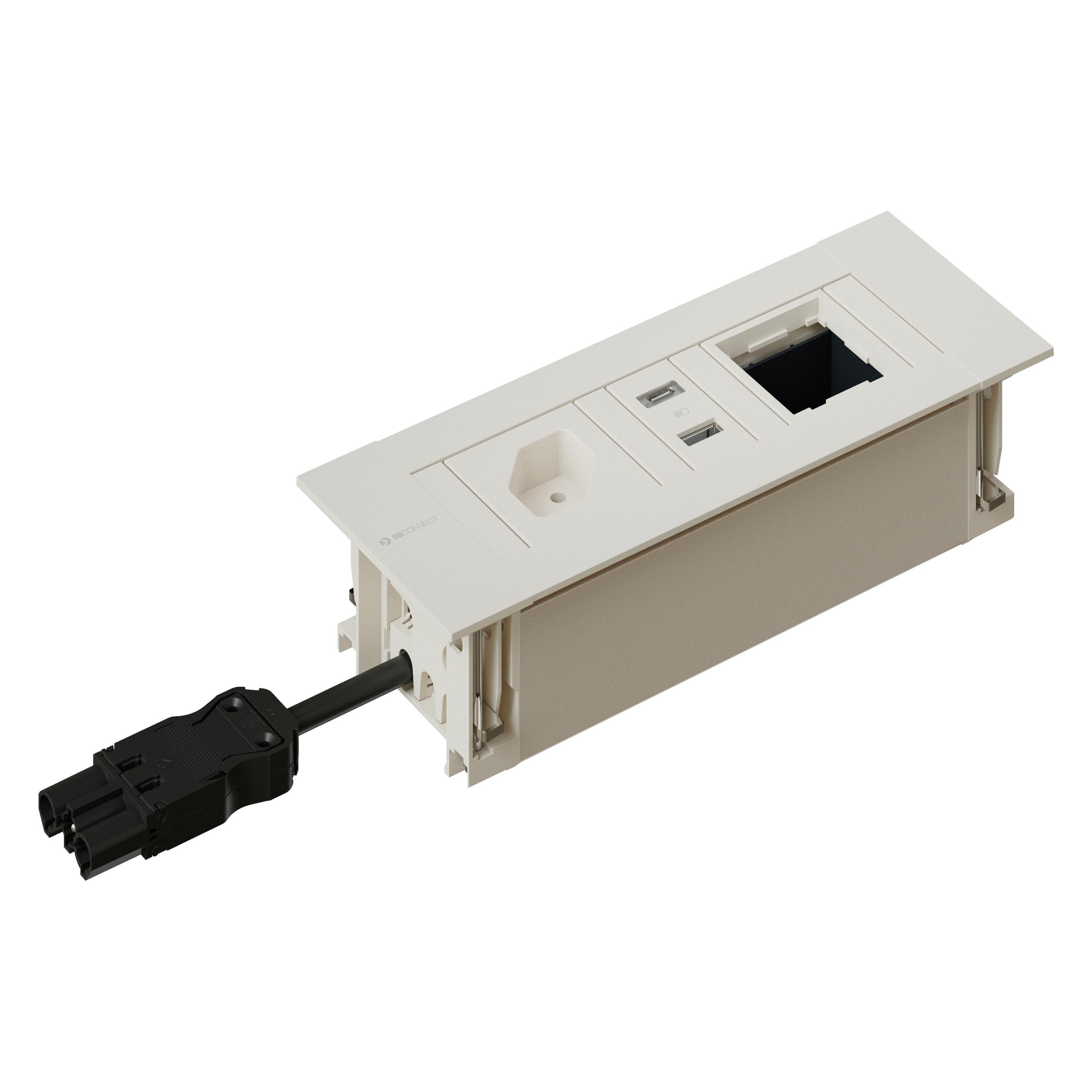 IB Connect INTRO2.0 Steckdoseneinheit weiss 1x Typ 13 1x USB-A/C 1x ...