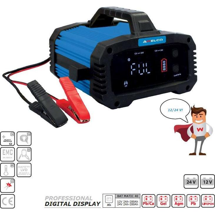 Awelco Battery Charger Inverter Bat Matic 40 ( 12-24 Volt ) - Digitec