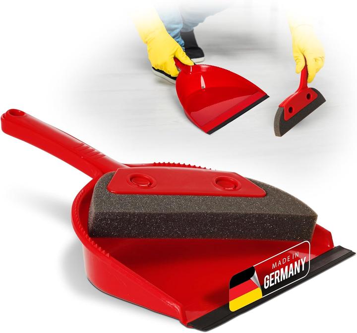 Novaliv Foam sweeping set I red I Shovel and broom I Foam hand brush ...