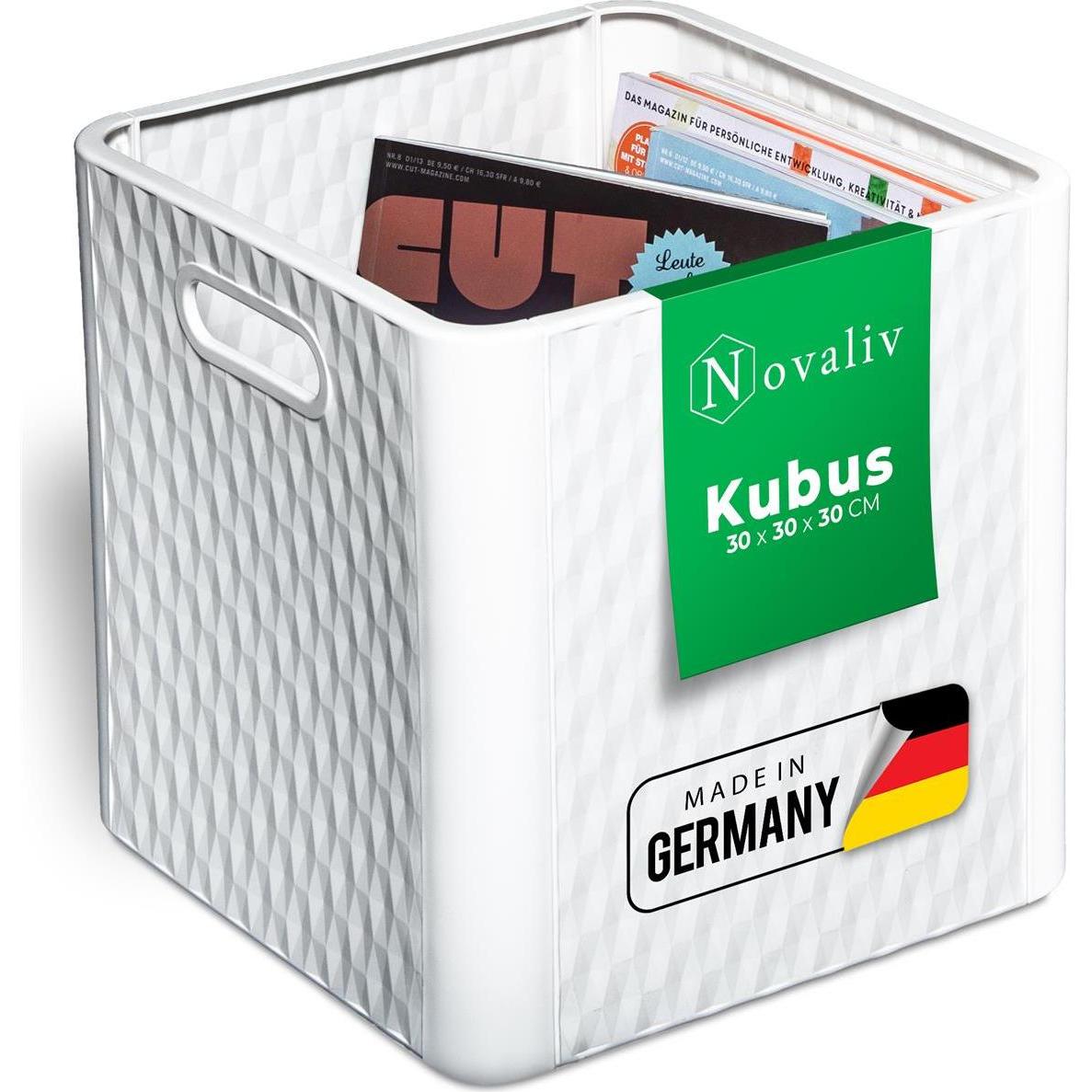 Novaliv Box 30x30x30 cm Weiss Boxen für Kallax Regal Körbe 30x30 ...