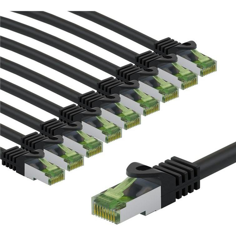 Goobay GHMT-zertifiziertes CAT 8.1 Patchkabel, S/FTP PiMF, 3 m, schwarz ...