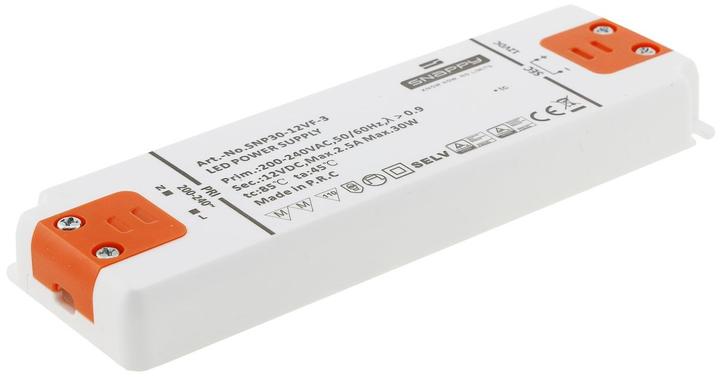 Chilitec LED-Trafo "CT-SL30" SlimLine 0,5-30W Ein 198-264V, Aus 12V ...