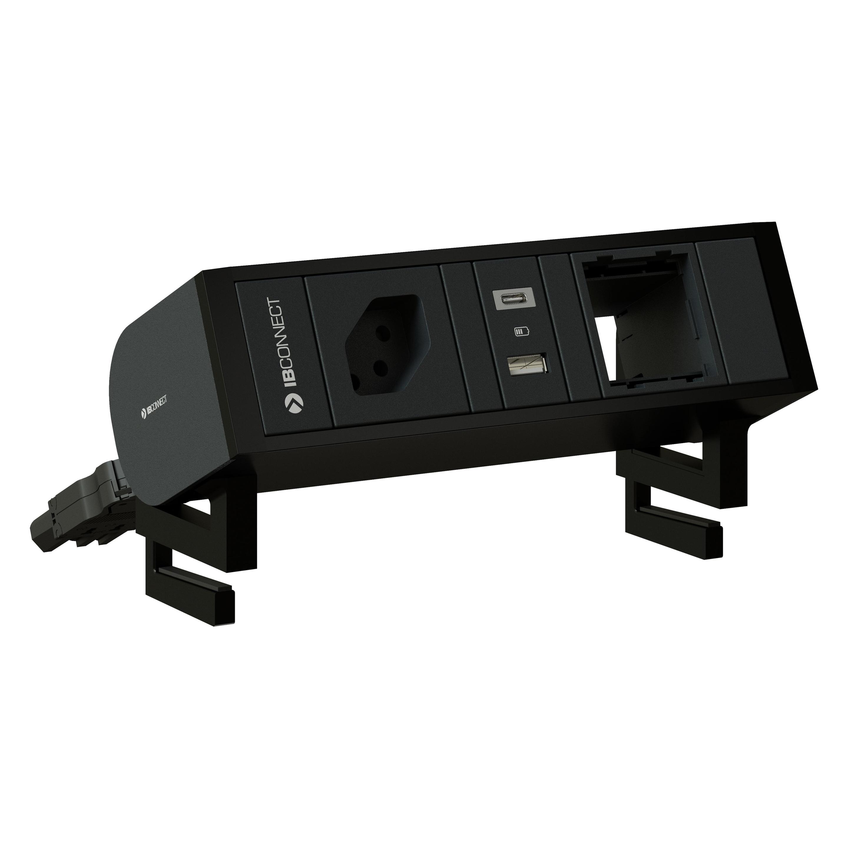 IB Connect SUPRA power strip black 1x type 13 1x USB-A/C 1x empty ...